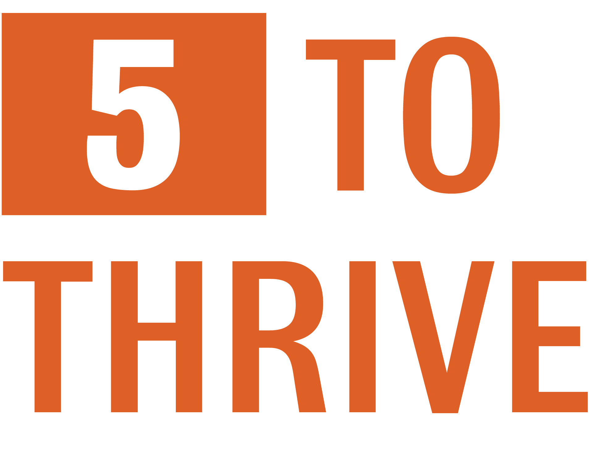 5 to Thrive stacked orange | Wyoming Women's Foundation