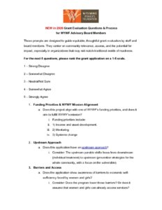 2026 Grant Evaluation Questions | Wyoming Women's Foundation